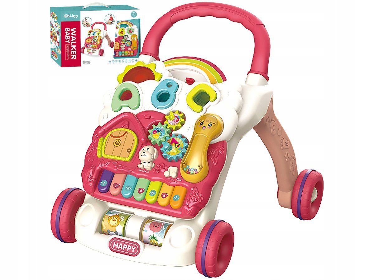 EDUKACYJNY CHODZIK DLA DZIECI, JEŹDZIK MUZYCZNY, PCHACZ CZERWONY ...