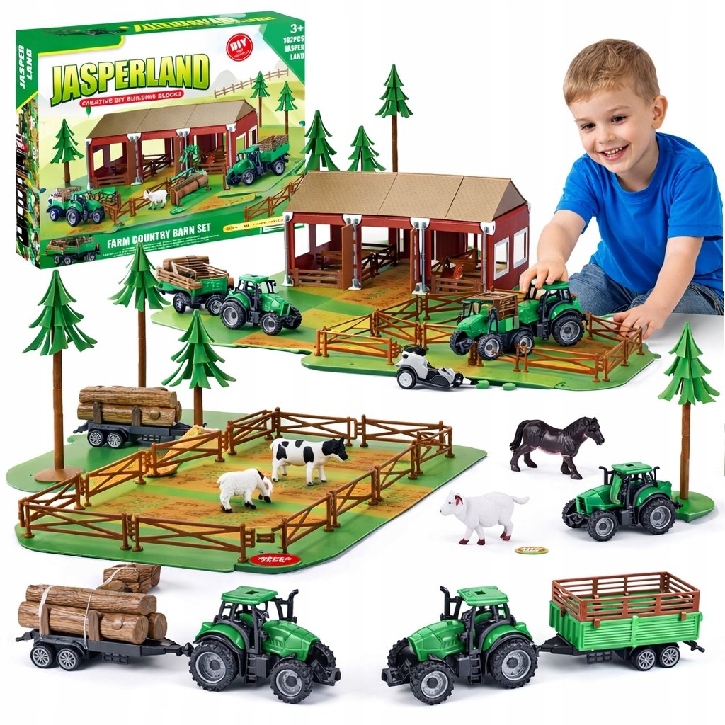 Edukacyjny Zestaw DUŻA FARMA TRAKTOR X2 ZWIERZĘTA ZAGRODA KOŃ Na ...