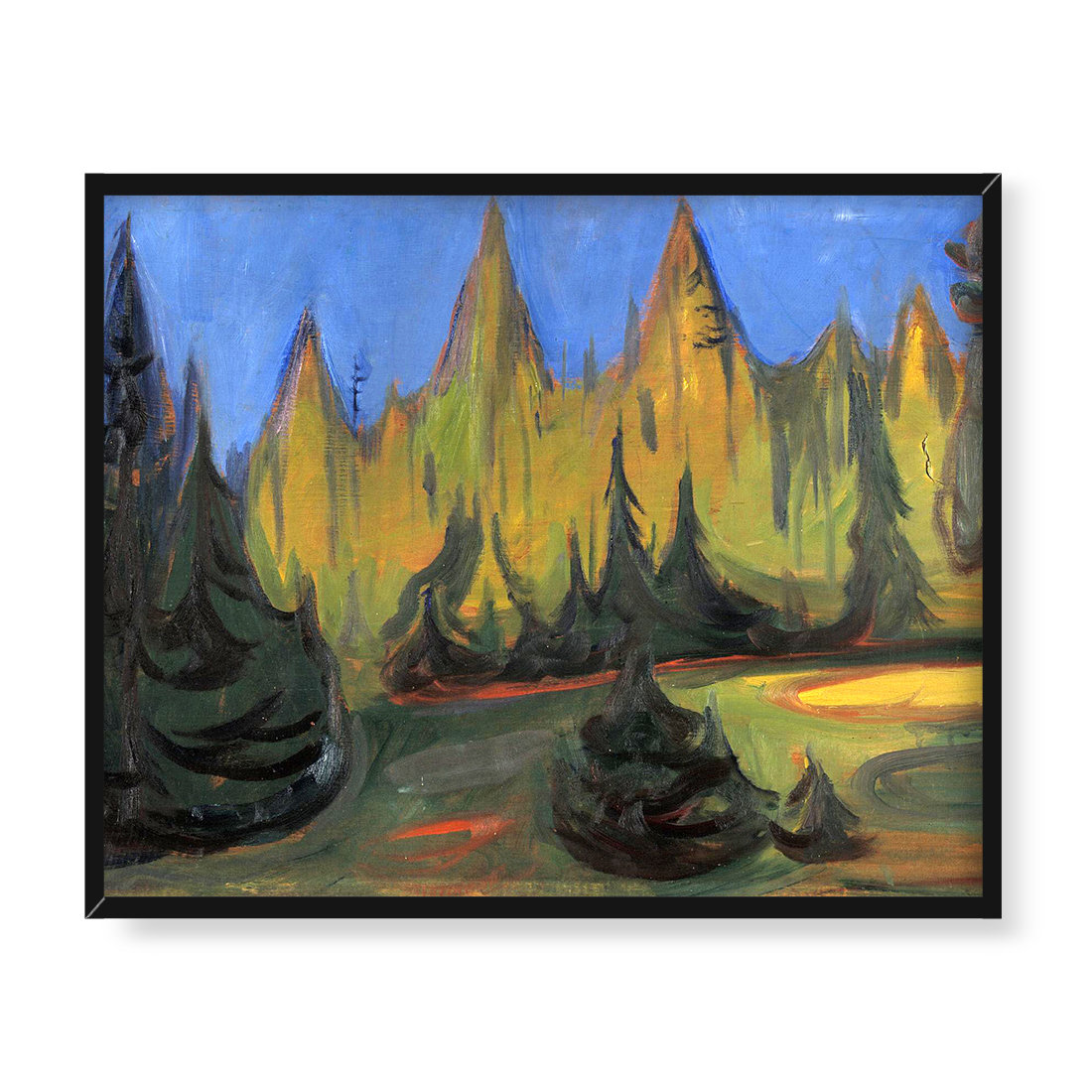 Edvard Munch Ciemny las świerkowy 50×40 - ANTYKWARIAT "CZUŁA JEST NOC ...