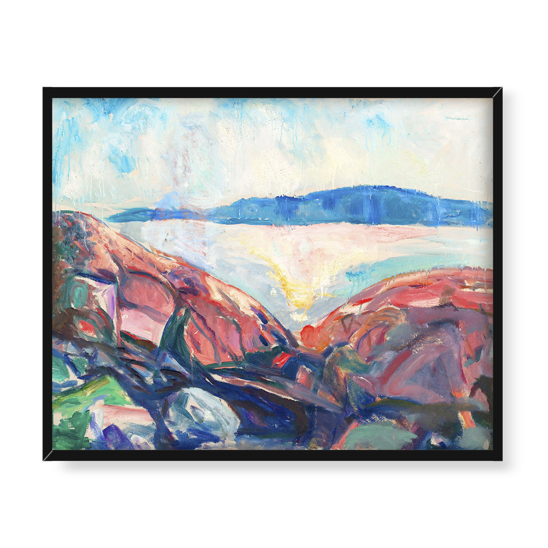 Edvard Munch Czerwone skały 50×40 W RAMIE - ANTYKWARIAT "CZUŁA JEST NOC ...