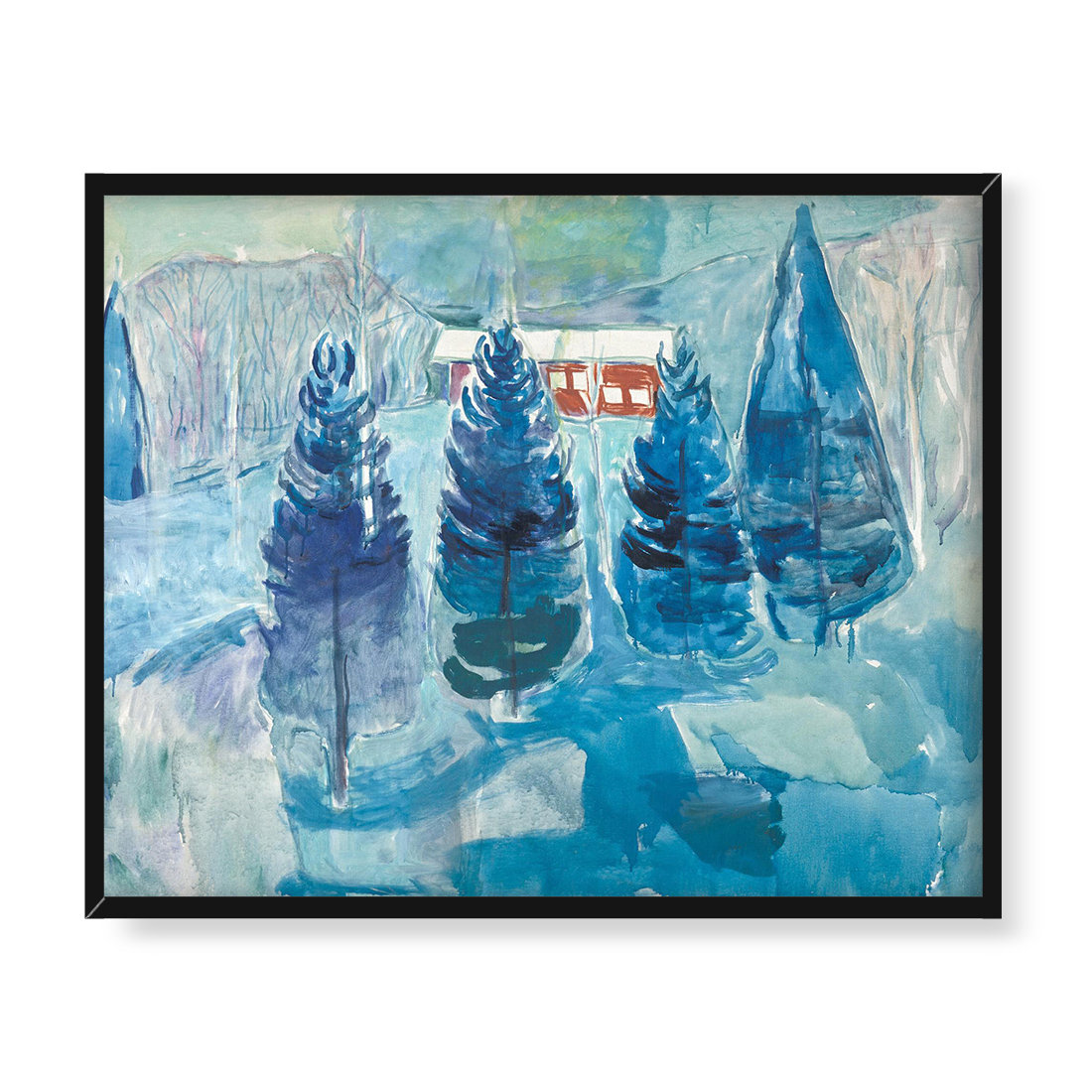 Edvard Munch Czerwony dom i świerki 2 50×40 W RAMIE - ANTYKWARIAT ...