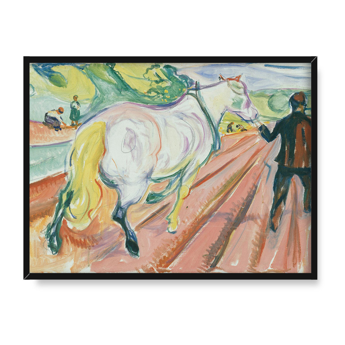 Edvard Munch Koń i człowiek w polu 40×30 - ANTYKWARIAT "CZUŁA JEST NOC ...