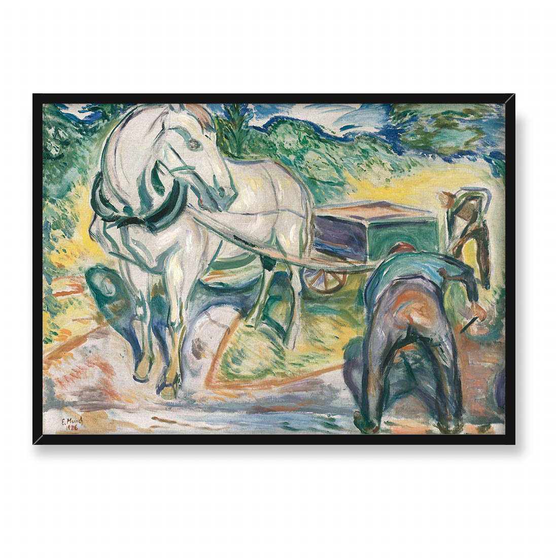 Edvard Munch Kopiący mężczyźni z koniem i wozem 2 70×50 - ANTYKWARIAT ...