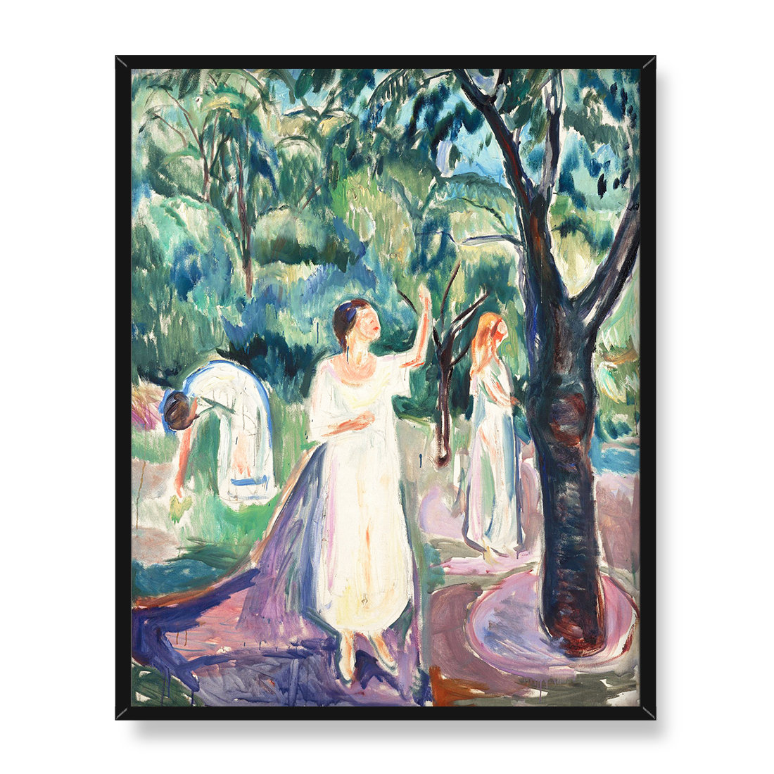 Edvard Munch Trzy kobiety w ogrodzie 40×50 W RAMIE - ANTYKWARIAT "CZUŁA ...
