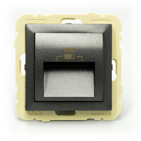 Efapel Logus90 gniazdo podwójne usb typ a 20° 2,4a grafit 90384 kwis ...