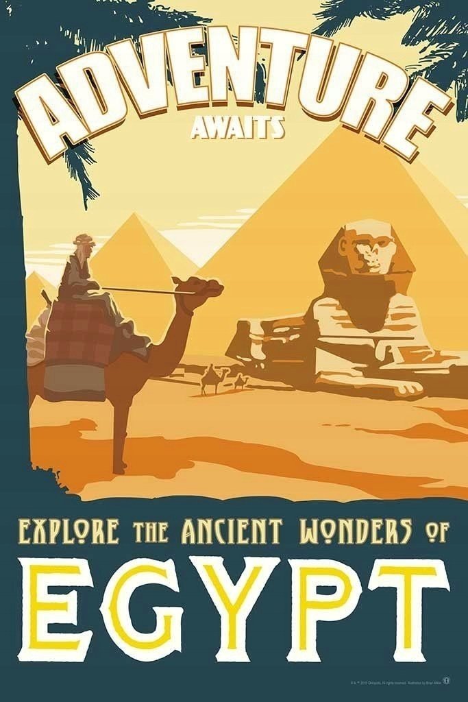 Egipt kair Plakat Vintage Retro ART 30x21 cm Podróże - Atram | Sklep ...