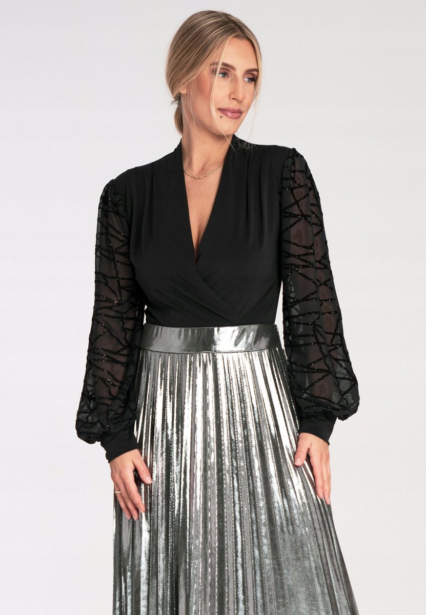 Elegancka bluzka wieczorowa | Czarne body damskie | M1082 r. S/M - FIGL ...