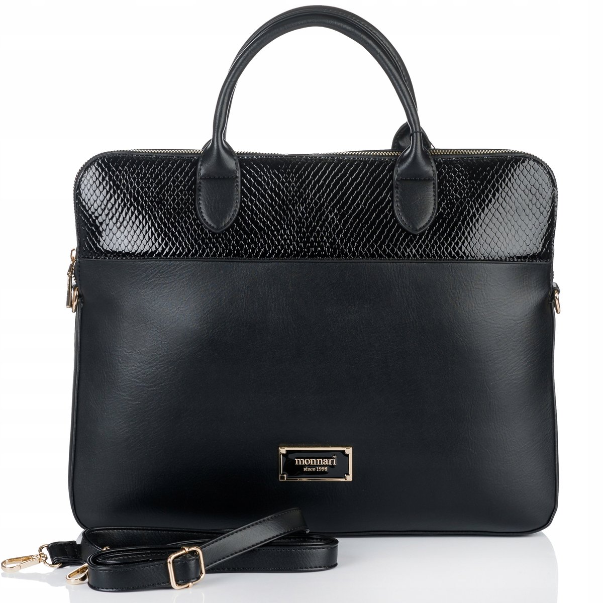 Elegancka Damska Torba Na Laptopa Dokumenty Monnari Czarna Aktówka ...