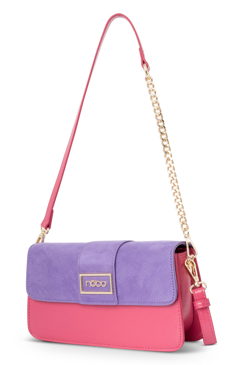 Elegancka listonoszka Nobo z imitacji zamszu różowa - Nobo | Moda Sklep EMPIK.COM