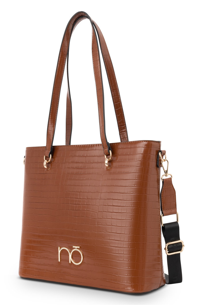 Elegancka shopperka Nobo croco brązowa - Nobo | Moda Sklep EMPIK.COM