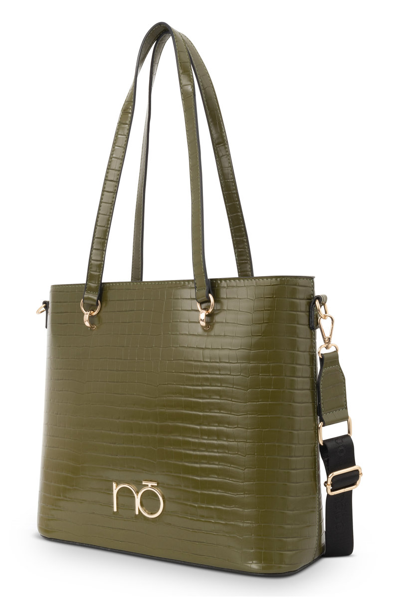 Elegancka shopperka Nobo croco zielona - Nobo | Moda Sklep EMPIK.COM