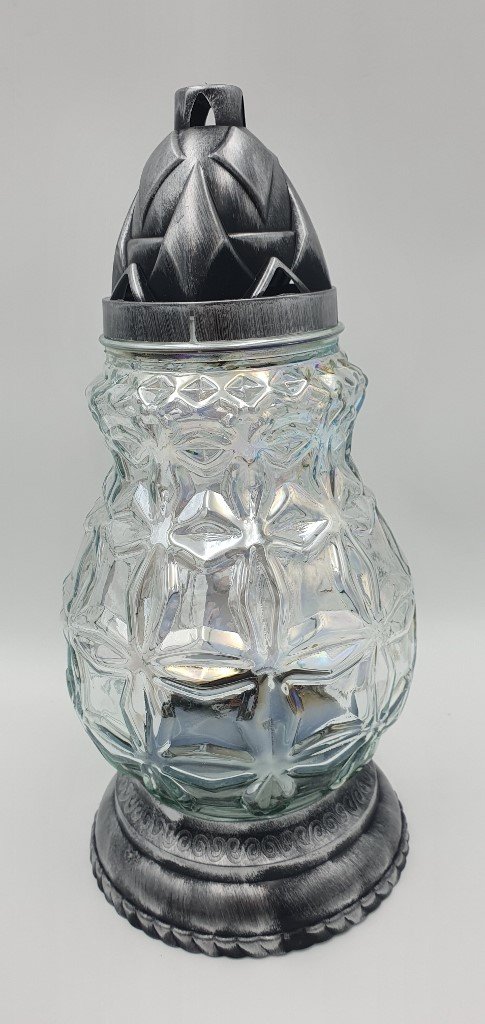 ELEGANCKI ZNICZ TĘCZOWY 3SZT 37CM - KRYSZTAŁOWA DEKORACJA GROBOWA ...