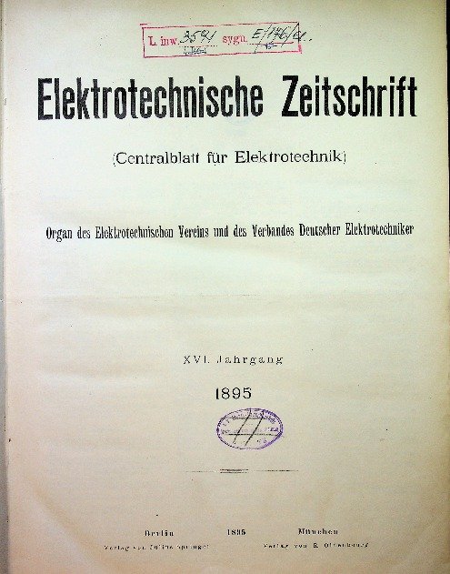 Elektrotechnische Zeitschrift 1895 r. - W opisie | Książka w Empik