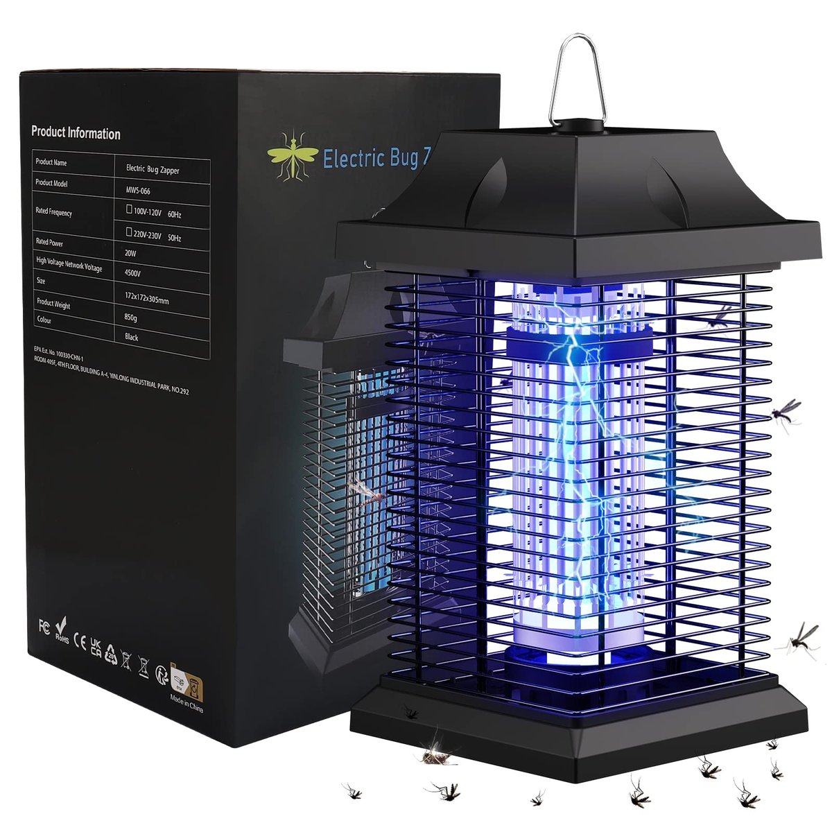 Elektryczna pułapka na owady 4500 V Dreamhigh na komary UV 001 B1301 ...