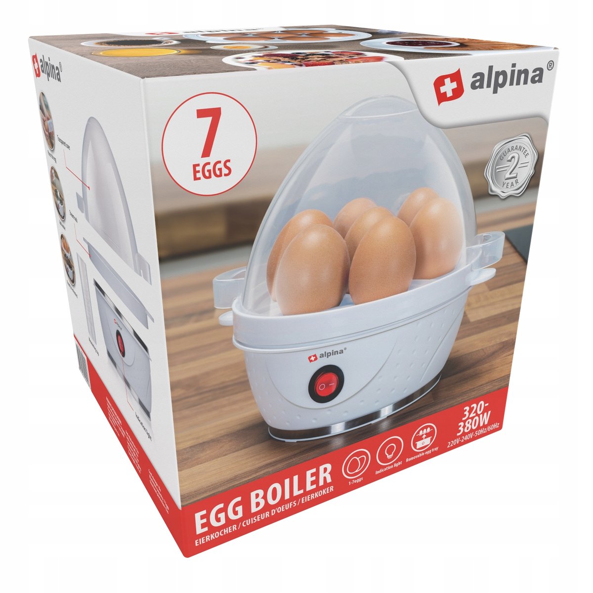 Elektryczne urządzenie DO GOTOWANIA JAJEK Alpina - 7 jaj 230V 320-380W - Alpina Sport | AGD ...