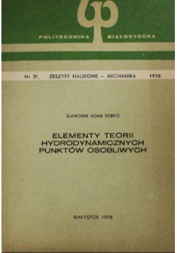 Elementy teorii hydrodynamicznych punktów osobliwych - | Książka w Empik