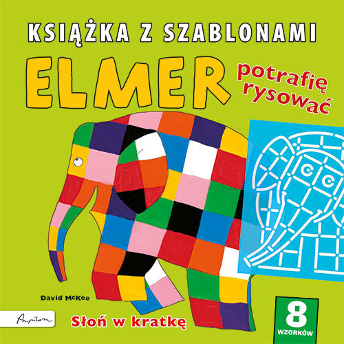 Elmer. Słoń w kratkę. Książka z szablonami - McKee David | Książka w Empik