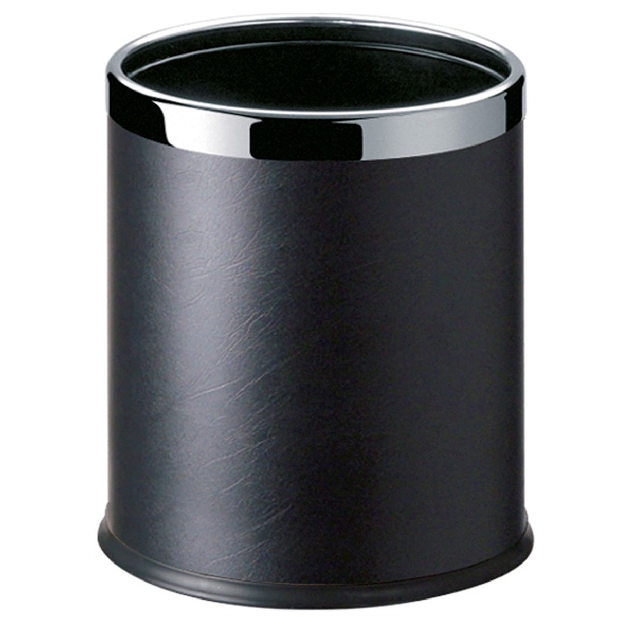 ELRIBIRD- Round Shape Leather Dustbin Paper Basket Metal Bin 10 liter ...