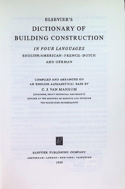 Elsevier's Dictionary of Building Construction - Opracowanie zbiorowe ...
