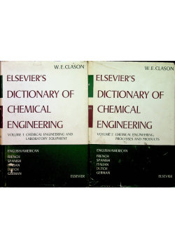 Elseviers dictionary of chemical engineering Volume 1 and 2 - Elsevier | Książka w Empik