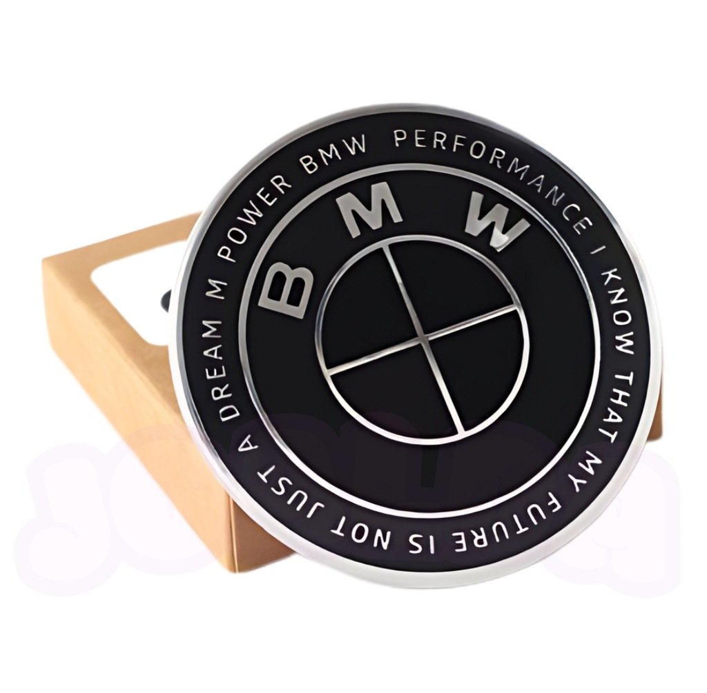 EMBLEMAT logo BMW na maskę klapę CZARNY JAHRE EDITION 74 mm - BMW ...