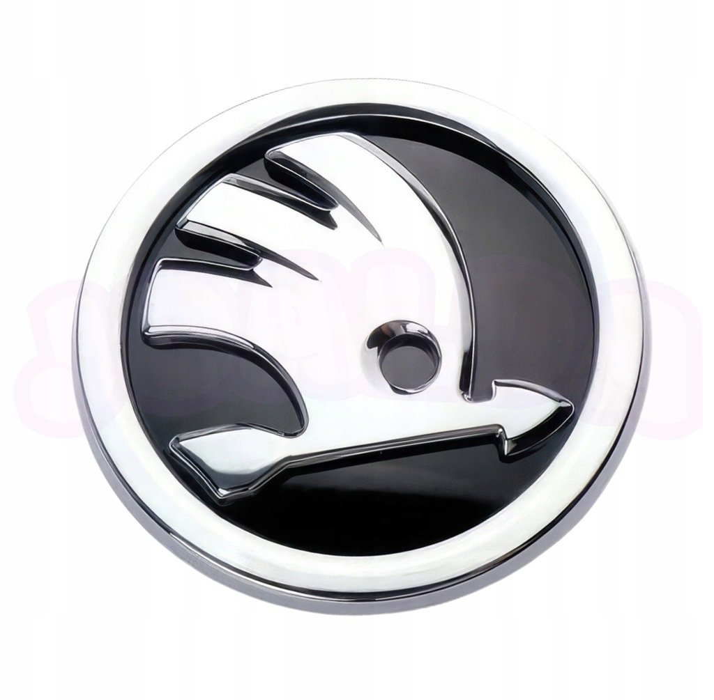 EMBLEMAT logo SKODA przód tył SUPERB OCTAVIA FABIA czarny 90 mm - Skoda ...