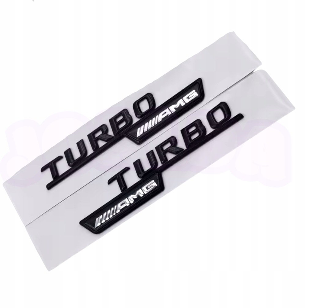 Emblemat Turbo Amg Na Boki Mercedes Naklejka Zestaw 2Szt. Czarny - Inna ...