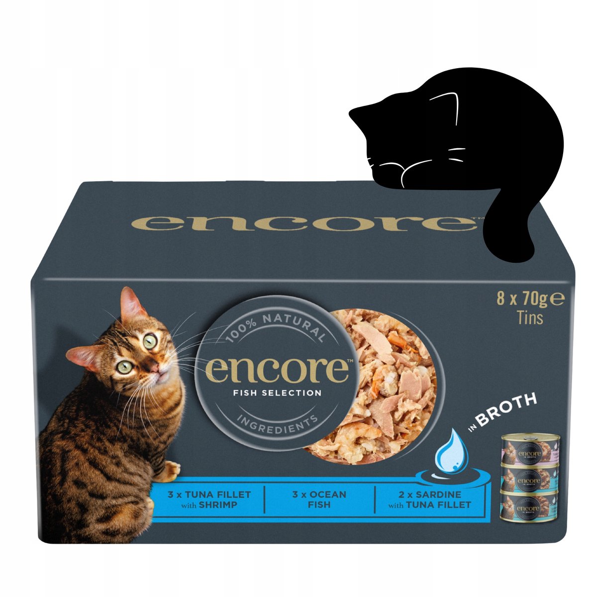 Encore Cat Multipak Ryba w bulionie mokra karma dla kota puszka 70g ...