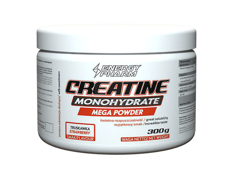 ENERGY PHARM, Creatine Monohydrate Mega Powder, jabłko-melon, 300 g ...