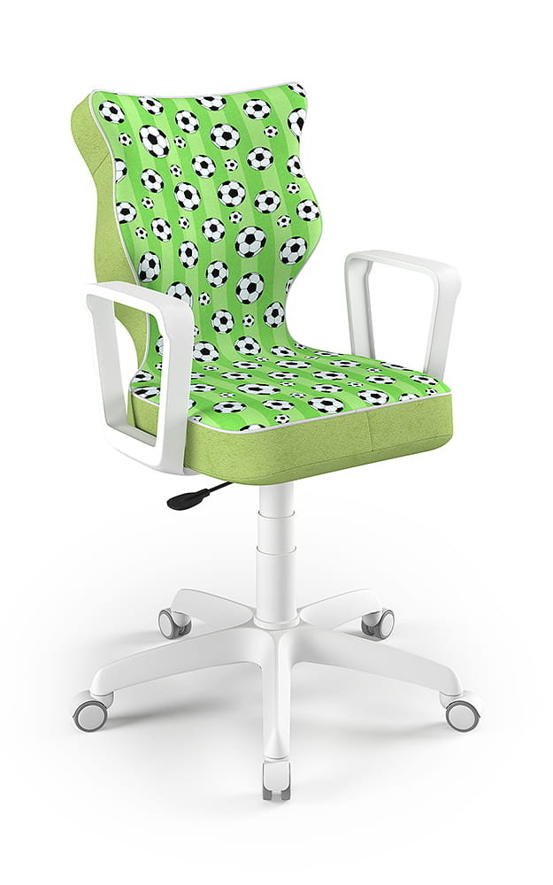 Entelo, Krzesło do biurka dla chłopca dopasowane do wzrostu 159-188 cm, model Norm motyw piłki ...