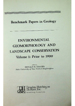 Environmental geomorphology and landscape conservation Volume 1 Prior ...
