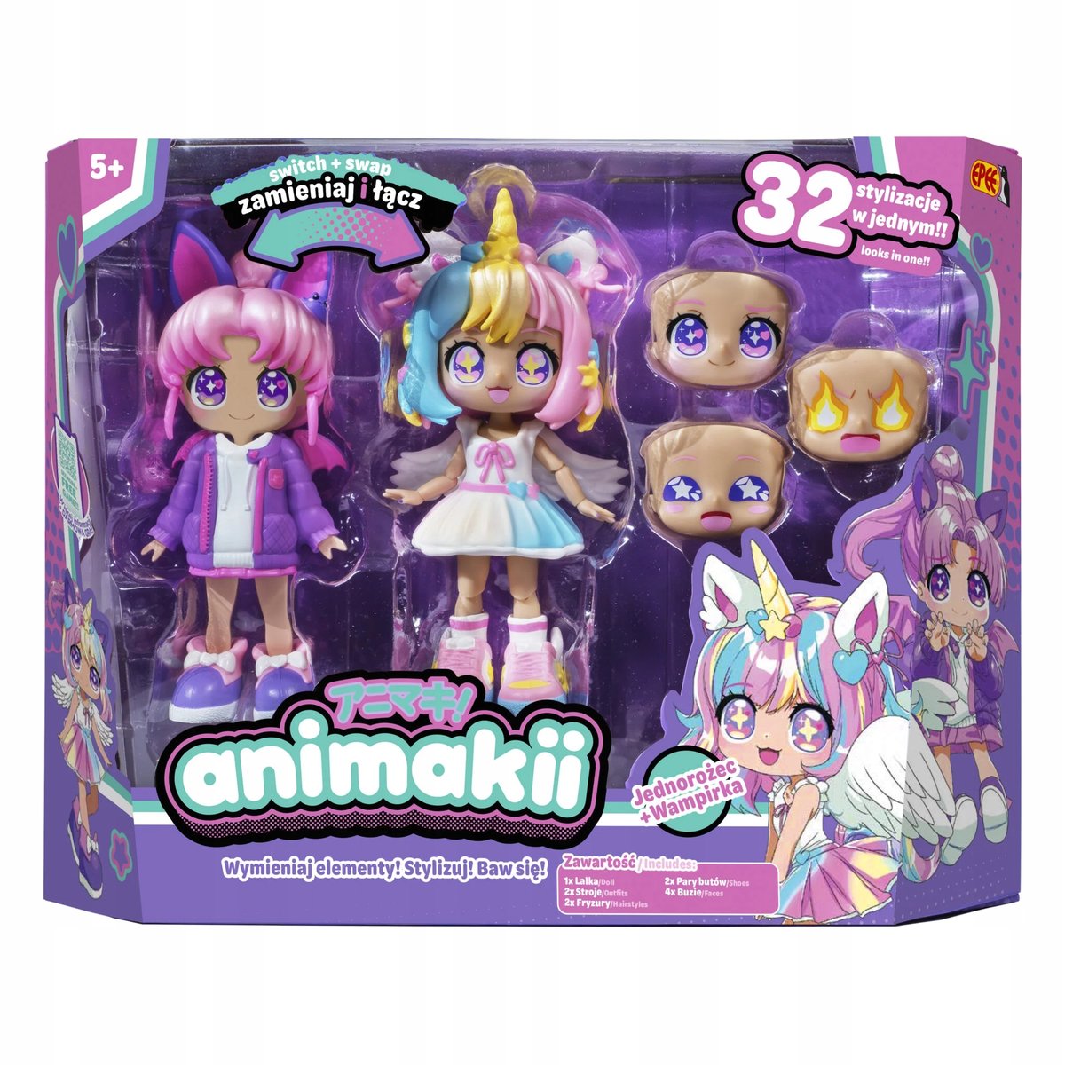 Epee EP60525 Animakii Jednorożec i Wampirka Lalka anime + 32 stylizacje ...