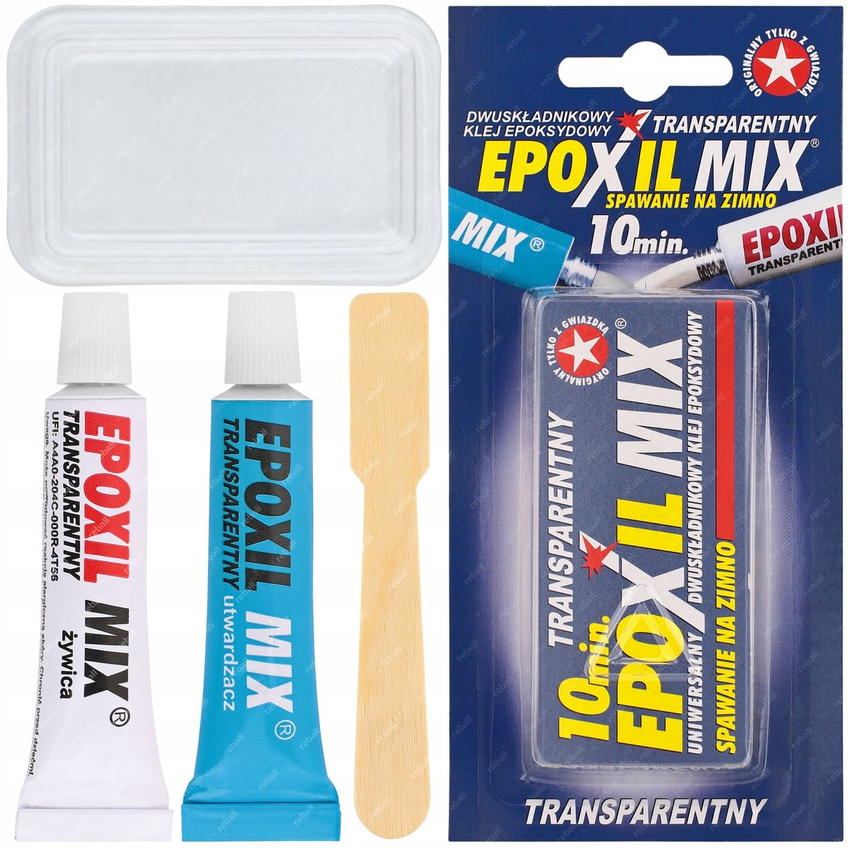 EPOXIL MIX BLUE MOCNY KLEJ EPOKSYDOWY DWUSKŁADNIKOWY PLASTIK METAL GUMA ...