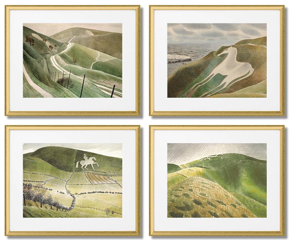 Eric Ravilious Pejzaż Z Koniem, Komplet 4 Plakatów - DEKORAMA | Sklep ...