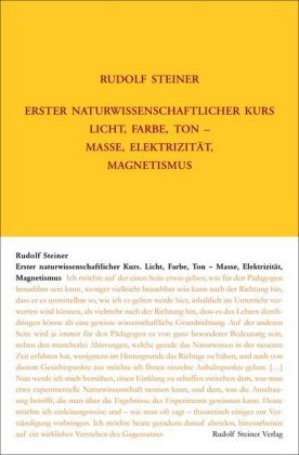 Erster Naturwissenschaftlicher Kurs: Licht, Farbe, Ton - Masse ...