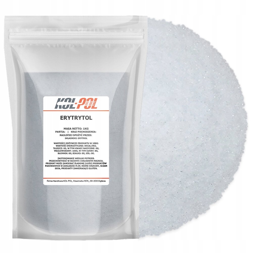 ERYTRYTOL 1kg Erytrol Naturalny słodzik Bez kalorii Zamiennik cukru Kol ...