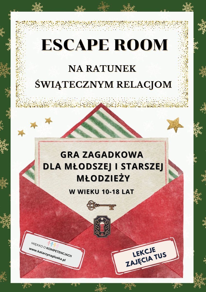 Escape room. Na ratunek świątecznym relacjom dla dzieci w wieku 10-18 ...