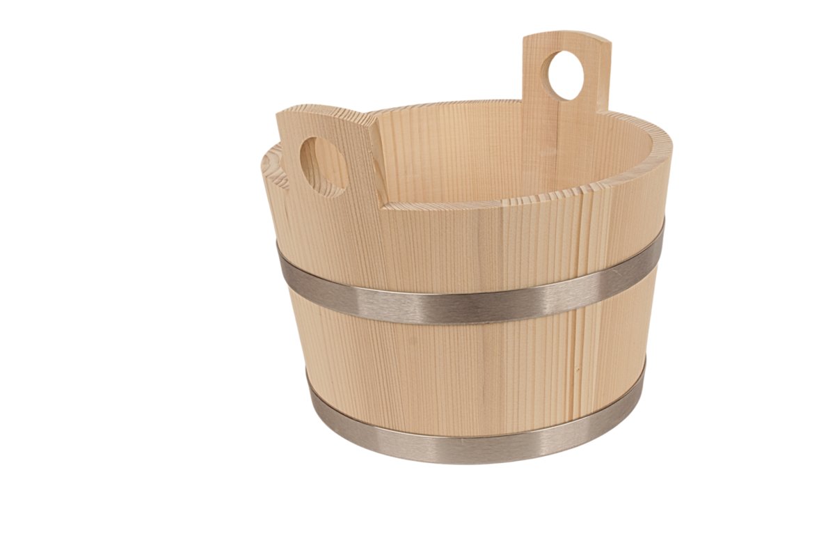 Estetyczne Wiadro Ceber Drewniane do Sauny z Dwoma Uchwytami na Wygodę ...