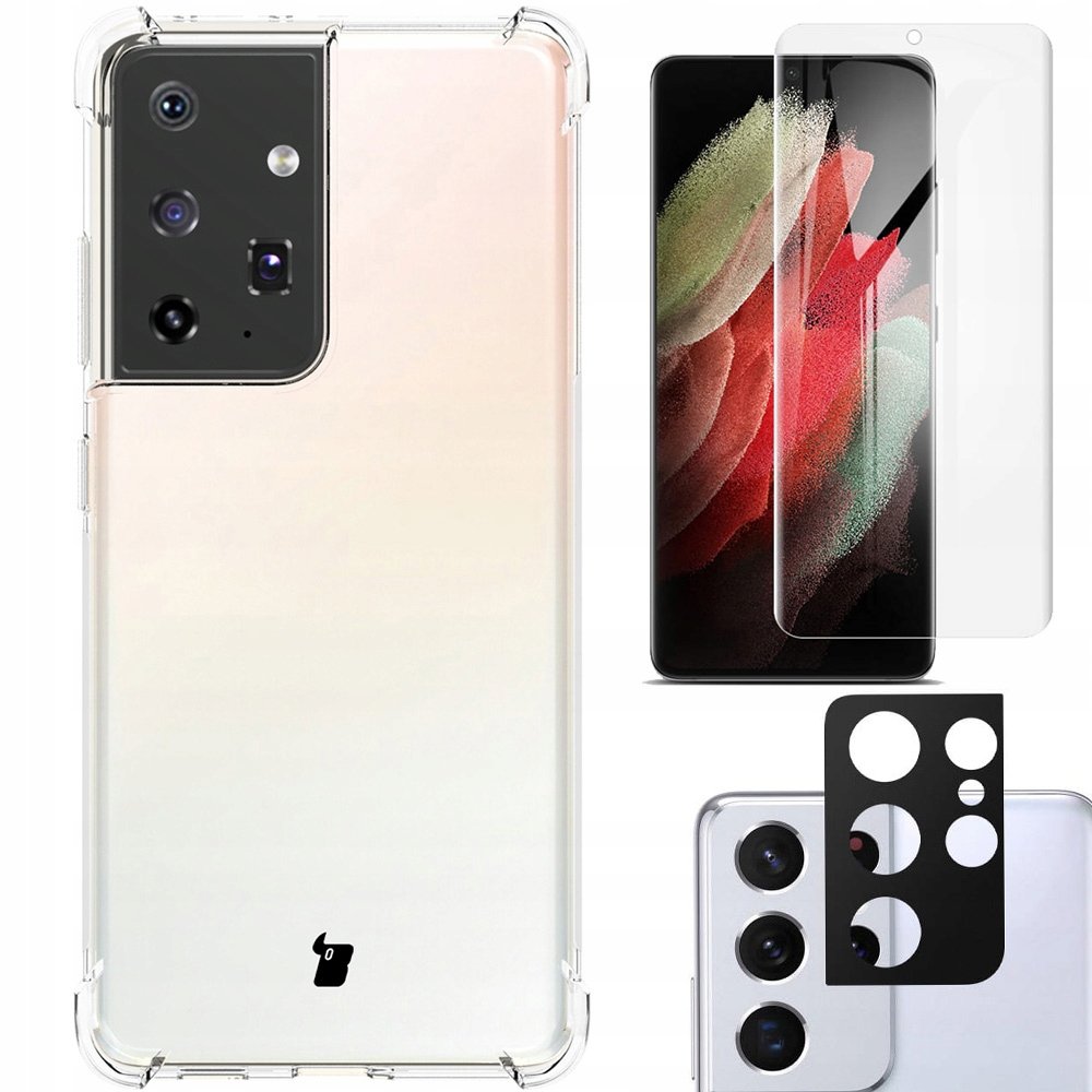 Etui + 2x folia + aparat Bizon do Galaxy S21 Ultra - Bizon | Sklep EMPIK.COM