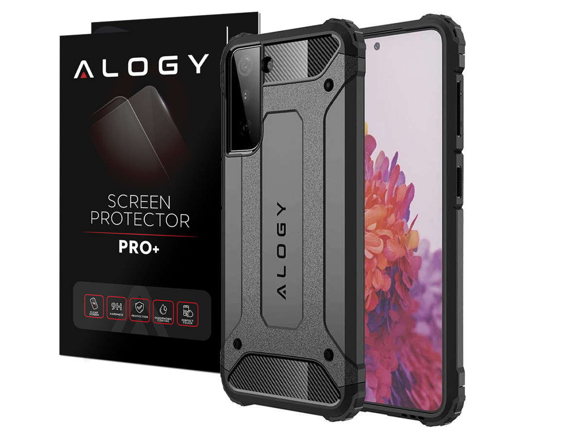 Etui Alogy Hard Armor do Samsung Galaxy S21 Plus szare + Szkło - Alogy ...