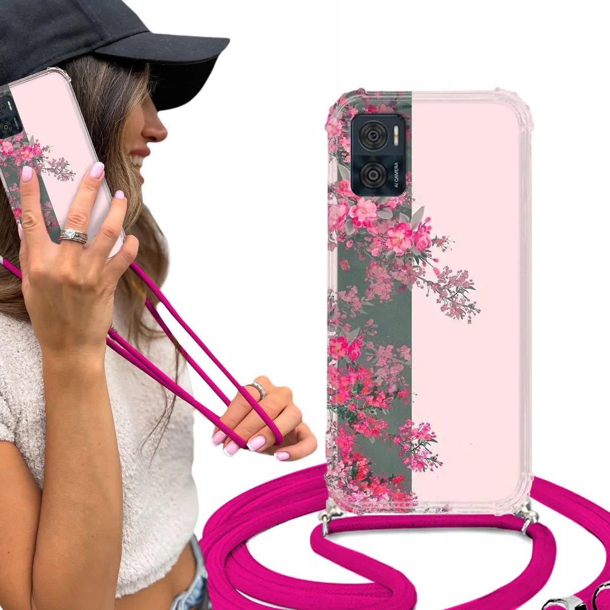 ETUI ANTI-SHOCK CROSSBODY + SZNUREK DO MOTOROLA E22 KOLOROWE COLORFUL ...