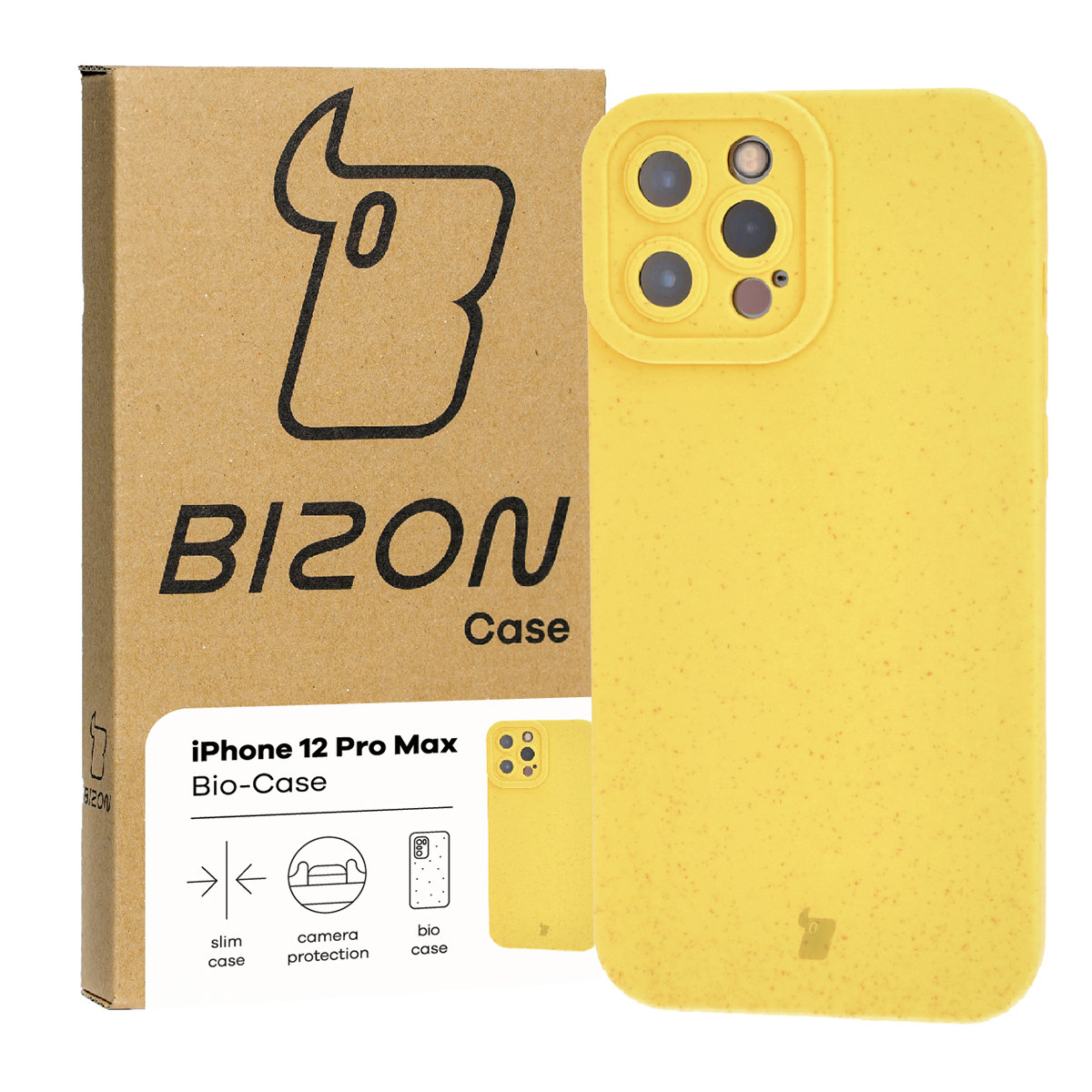 Etui Bizon Bio Case do iPhone 12 Pro Max, żółte - Bizon | Sklep EMPIK.COM