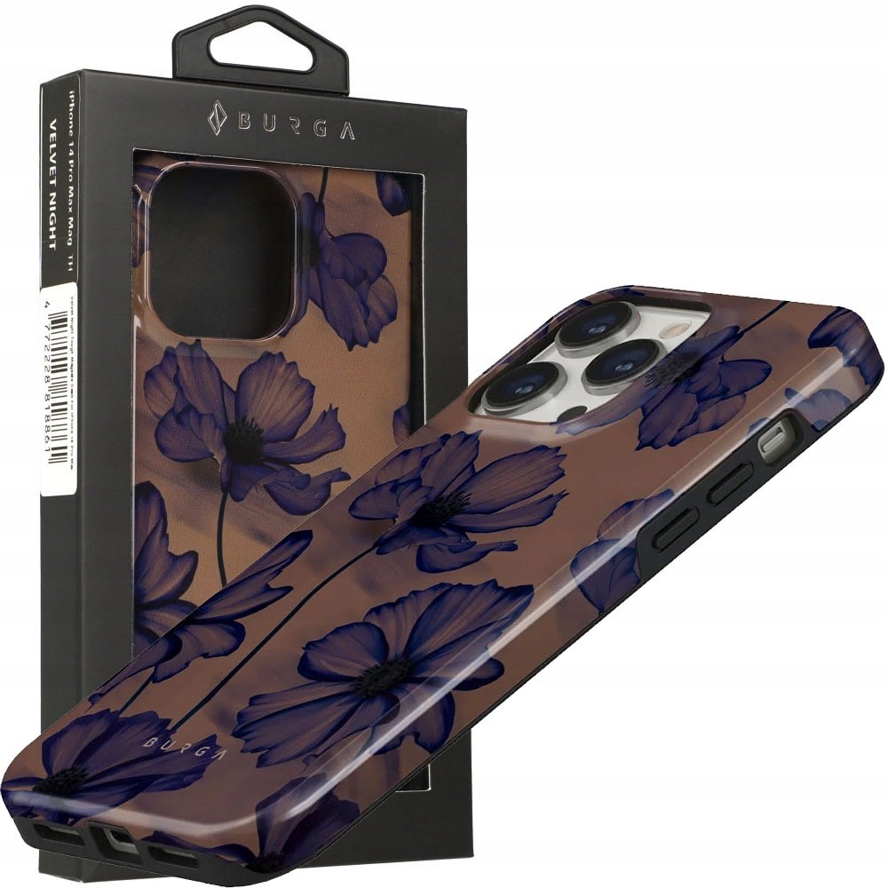 Etui Burga Velvet Night Tough z MagSafe do iPhone 14 Pro Max, brązowo-granatowe - BURGA | Sklep ...