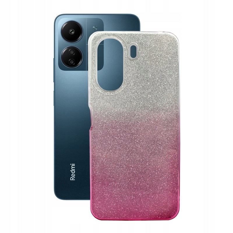 Etui Case do Xiaomi Redmi 13C POCO C65 Jelly Case SHINING HQ srebrno ...