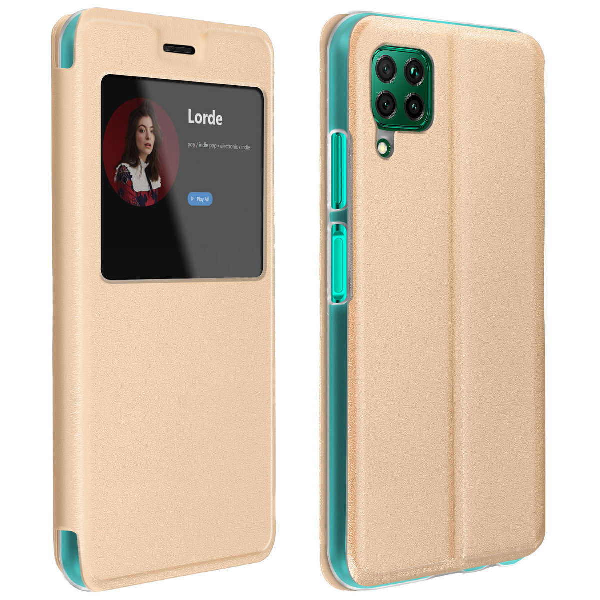 Etui Clear View do Huawei P40 Lite ultracienkie - złote - Avizar ...