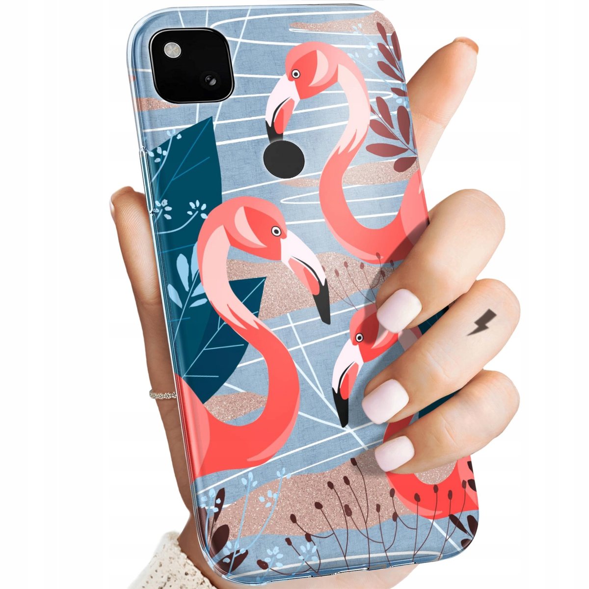 ETUI DO GOOGLE PIXEL 4A WZORY FLAMING FLAMINGI PTAKI OBUDOWA POKROWIEC ...