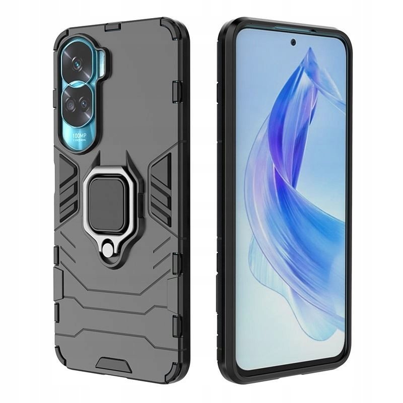 Etui Do Honor 90 Lite 5G Crt-Nx1 Pancerne Ring Armor Czarne Pokrowiec ...