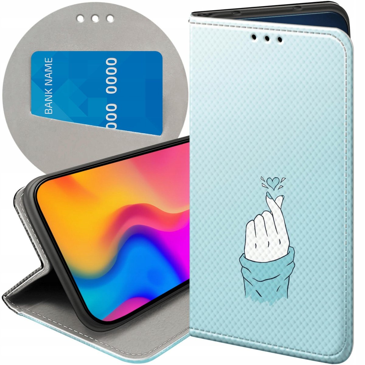 ETUI DO HUAWEI HONOR X8 5G / HONOR X6 / HONOR 70 LITE WZORY NIEBIESKIE ...