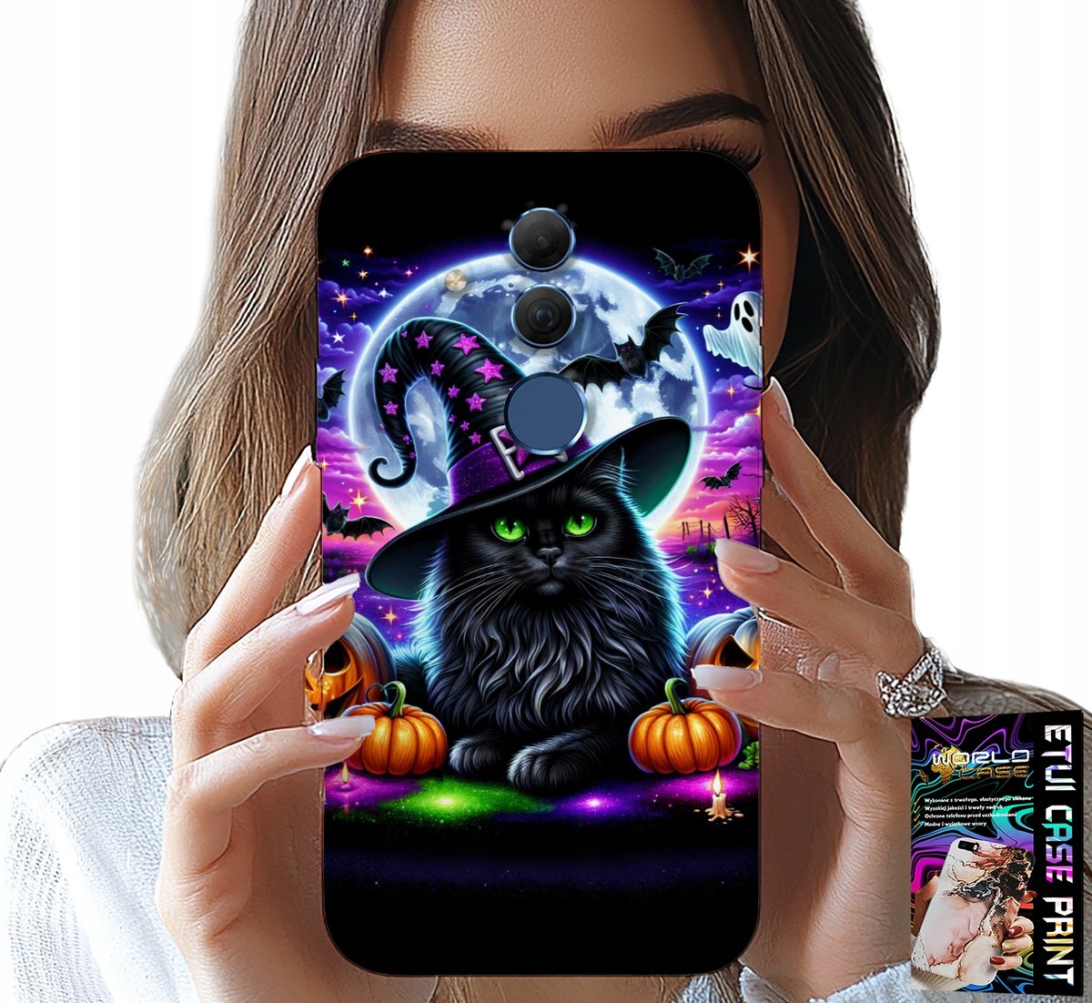 ETUI DO HUAWEI MATE 20 LITE - CZARNY KOTEK HALLOWEEN SALEM DYNIA WZORY ...