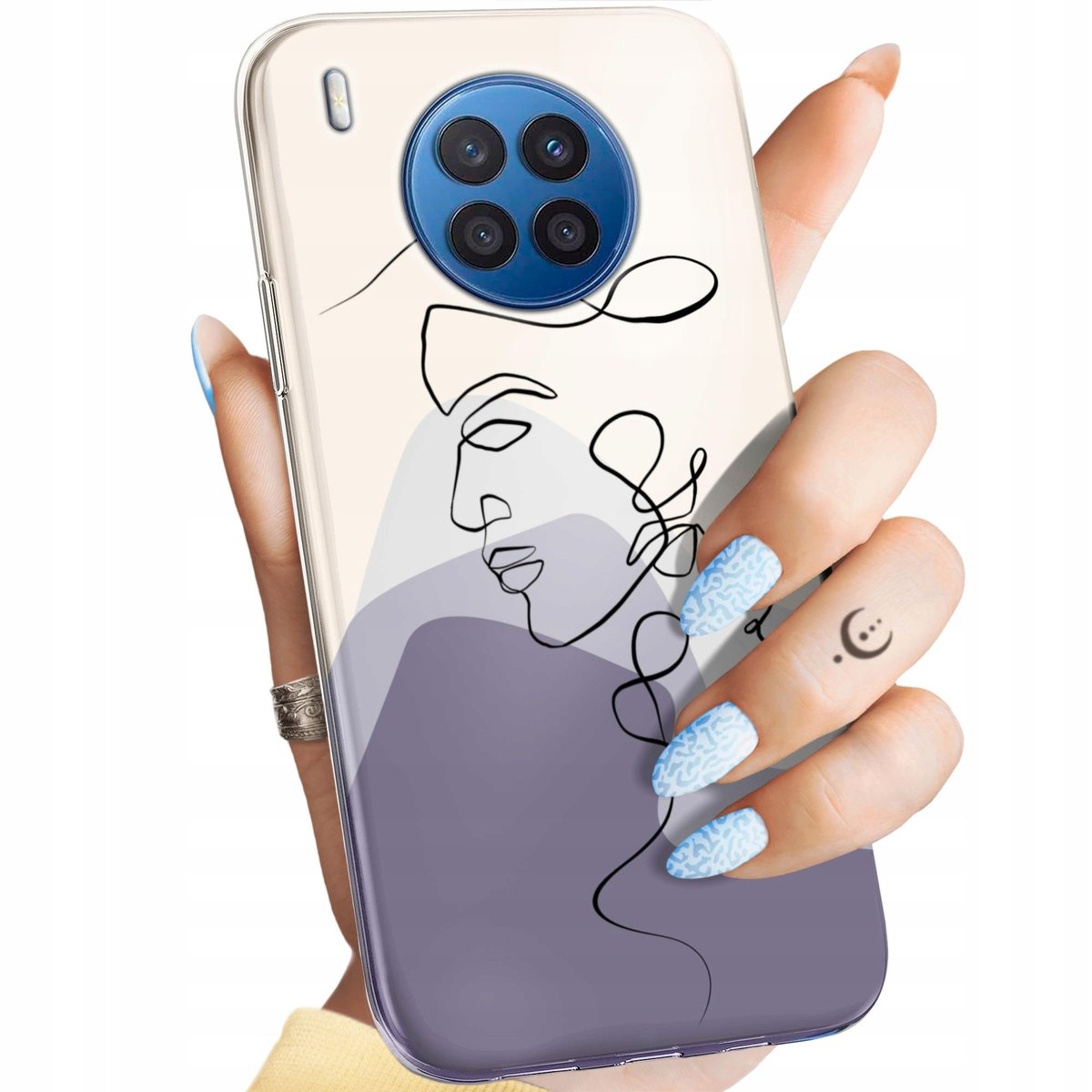 Etui Do Huawei Nova 8I Wzory Continuous Line-Art Kreska Linie Obudowa ...